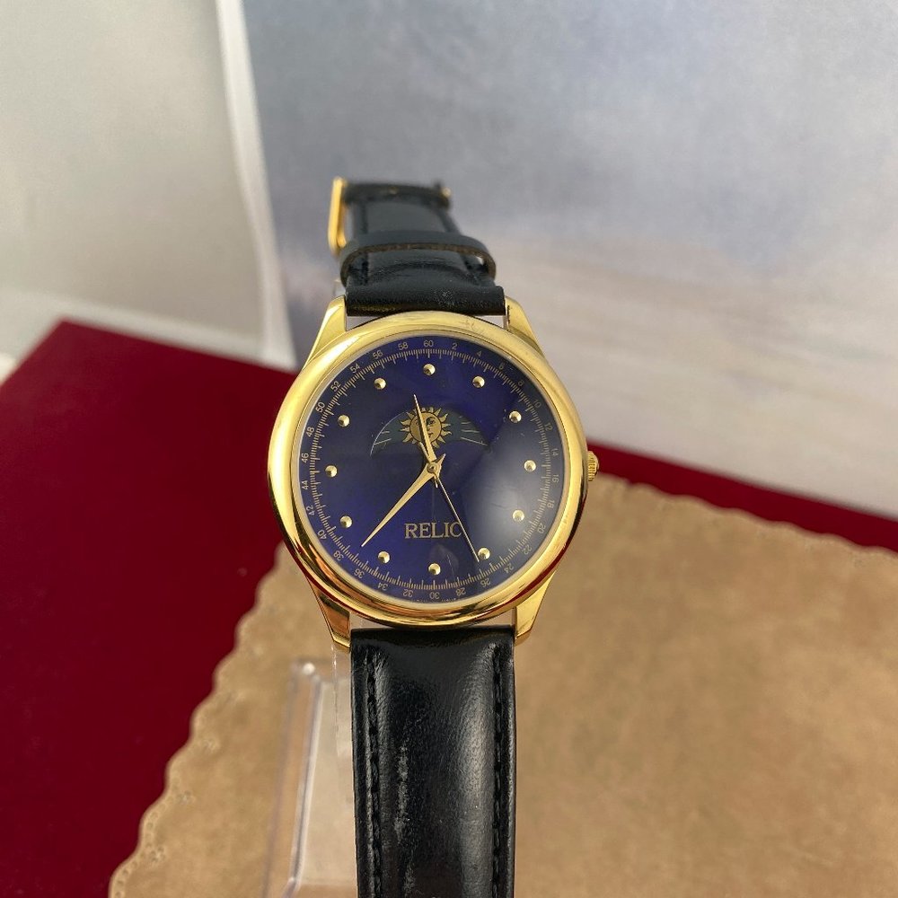Vintage Relic By Fossil Moonphase Gold Watch - Gem